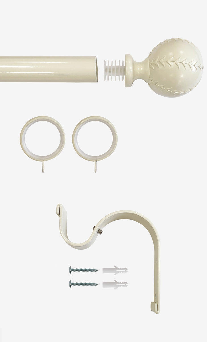 28mm Swirl Pole Set - Cream – Surrey Lifestyle